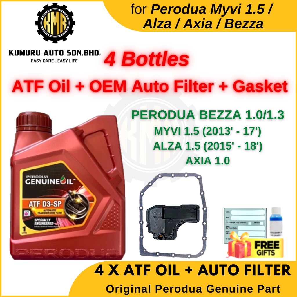 4 Botol - Original Perodua ATF Oil D3-SP Myvi 1.5 (2015 >) Alza (2014 ...