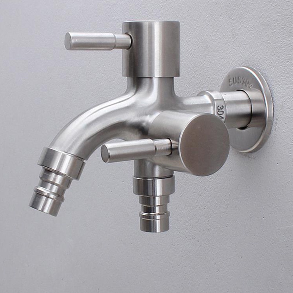 304 Stainless Steel Double Tap Multifunctional Stainless Steel Tap Two ...