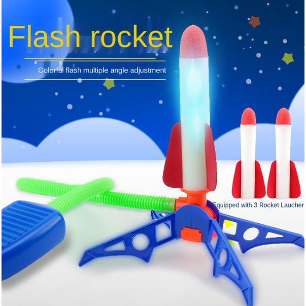 Single Skyrocket Foot Plastic Rocket Toys Laucher Adjustable Angle 3 ...