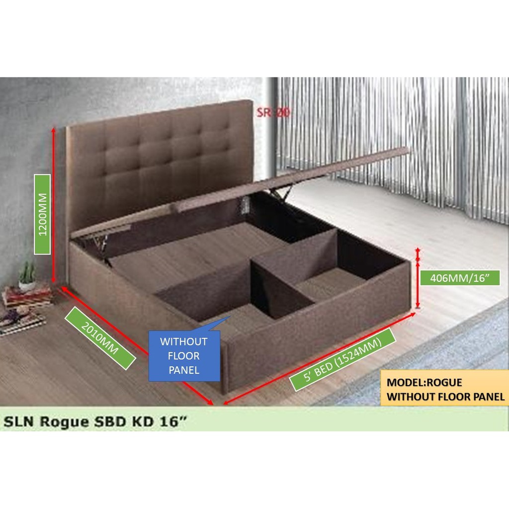 QUEEN Storage Bed Divan/ Solid Wood Hydraulic Storage Bed -Queen ...