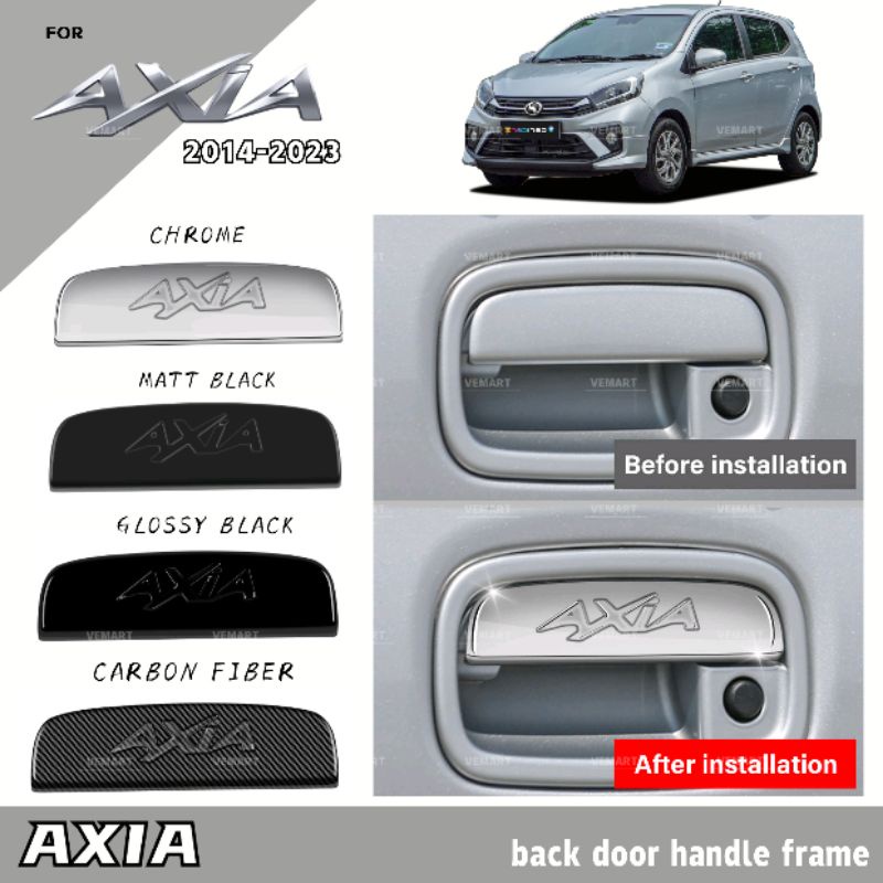 Vemart Perodua axia style 2020-2022 back door handle frame accessories ...