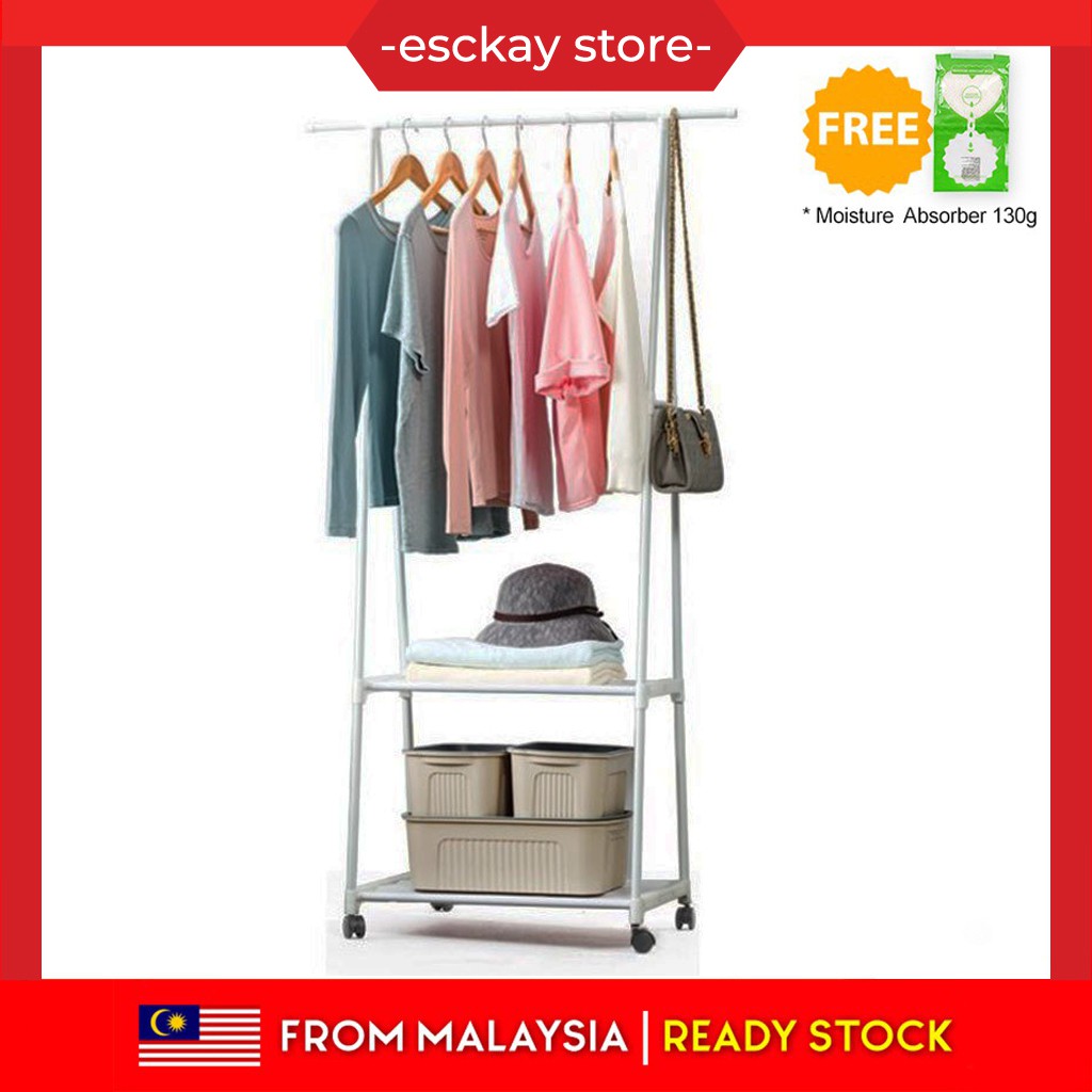 [FREE GIFT] Tri-Angle Rack Wardrobe (Almari, Wardrobe, Rak, Rack ...