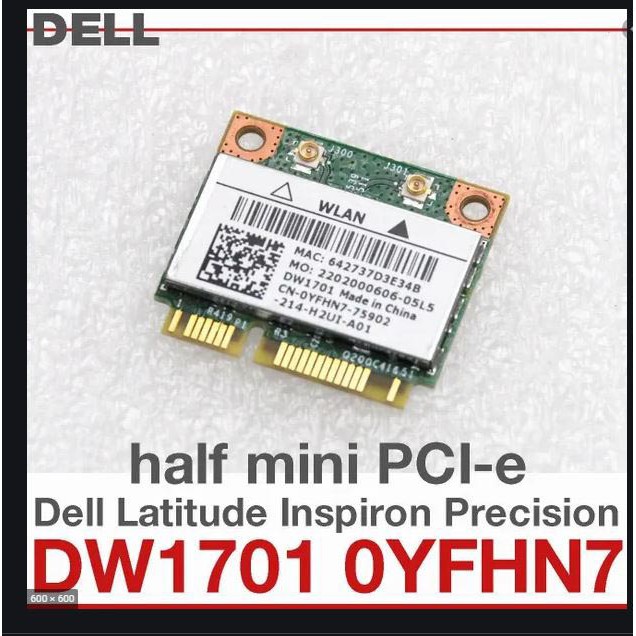 Genuine Dell DW1701 Inspiron Vostro Latitude Laptop Wifi Wireless Half ...