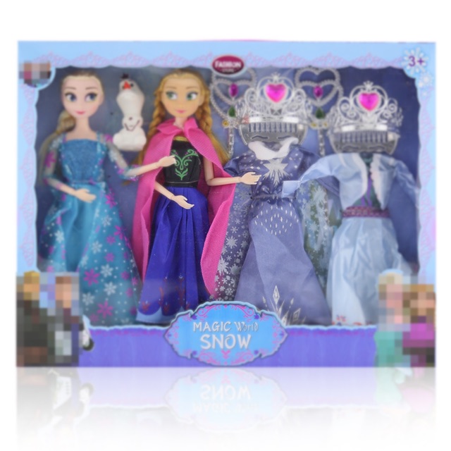 FROZEN Elsa and Anna Doll Barbie Doll Frozen toy Frozen Doll Patung ...