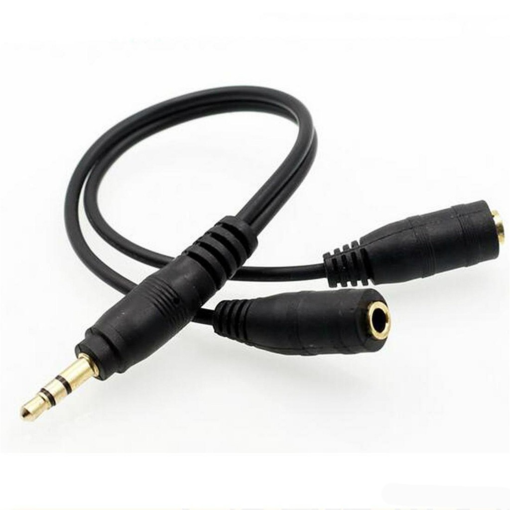 【READY STOCK】3.5mm Jack One-to-Two Couples aux earphone stereo audio ...
