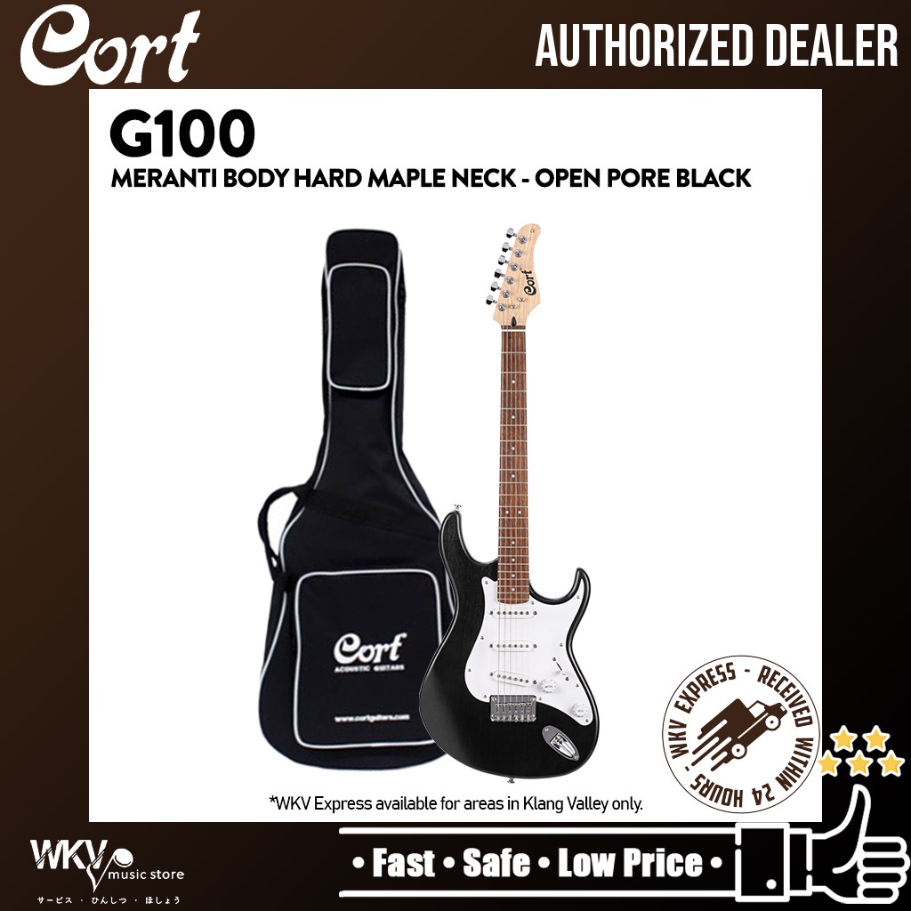 Cort G100 Electric Guitar with Gig Bag - Open Pore Black (G-100 / G 100 ...