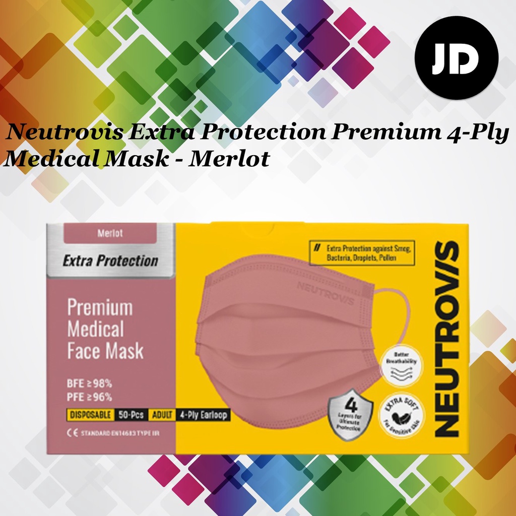 [ORIGINAL] Neutrovis 4PLY Premium Medical Face Mask | Merlot | EXTRA ...