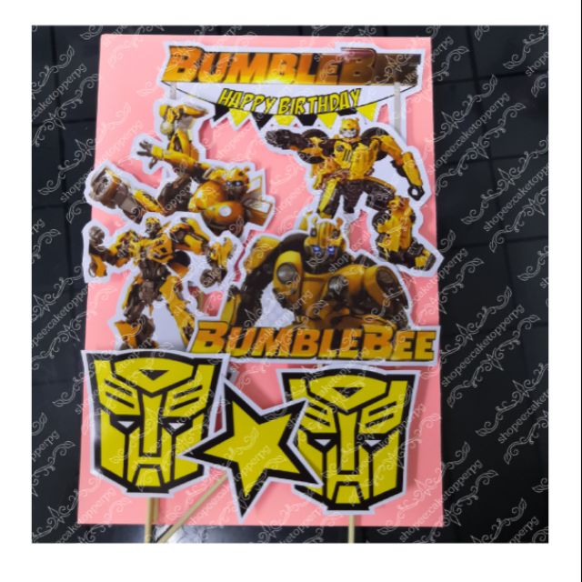 Bumblebee transformers cake topper (1set) | Shopee Malaysia