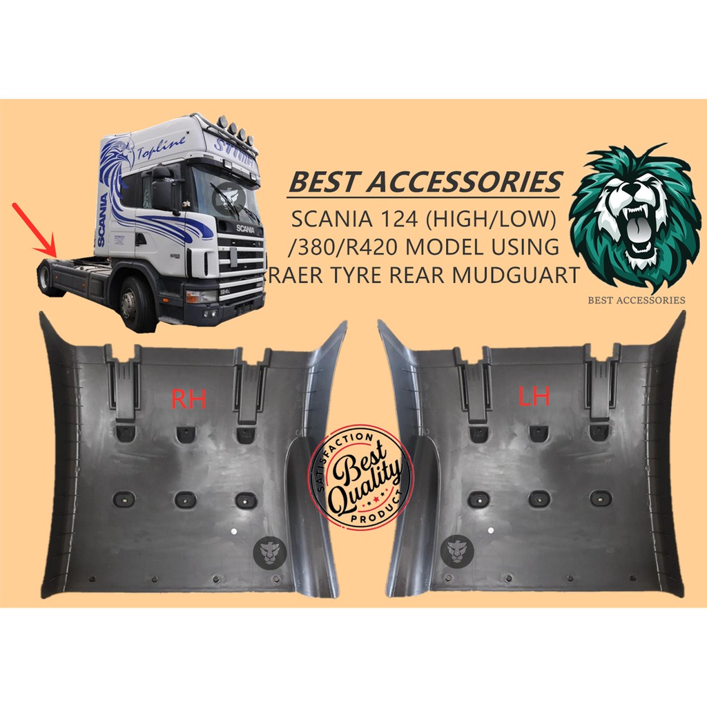 SCANIA 124 HIGH AND LOW/P380/R420 REAR TYRE REAR MUDGUARD HIGH ...