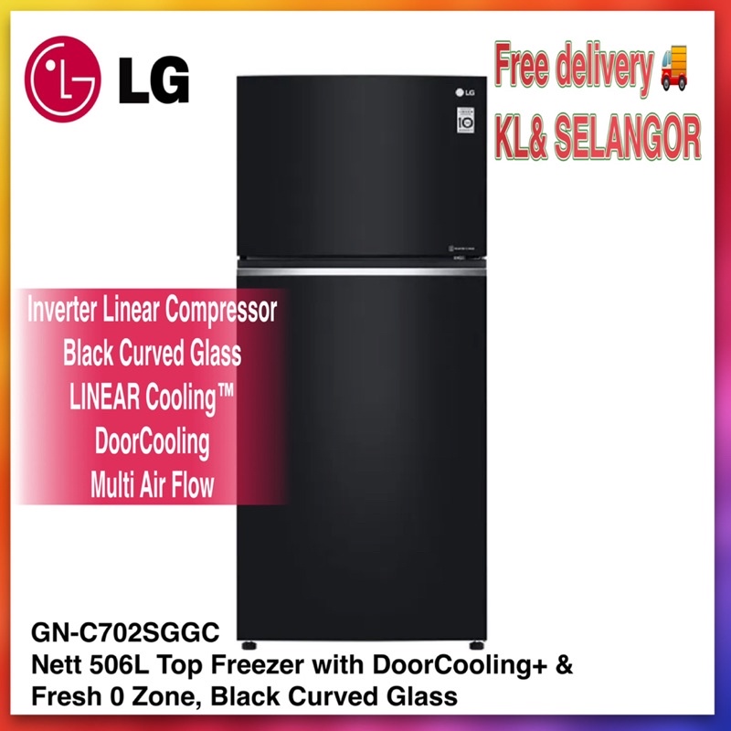 LG 2 Door Fridge GN-C702SGGC 547L Inverter Top Freezer Door Cooling ...