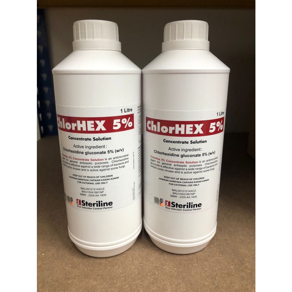 STERILINE CHLORHEX 4% & 5% 1Liter - latest stock | Shopee Malaysia