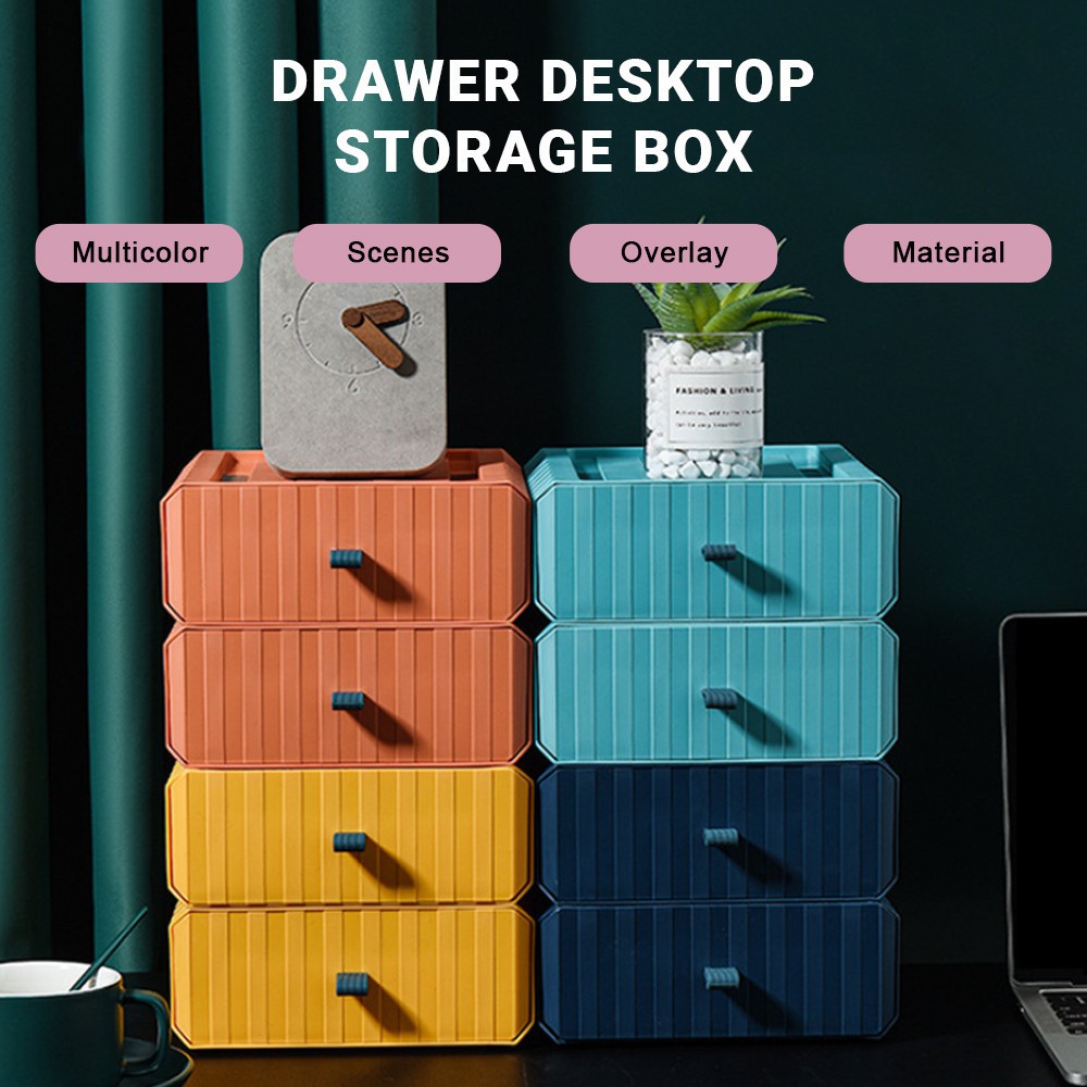 Ready Stock Colorful Stackable Drawers Multifunction Cabinet Box ...