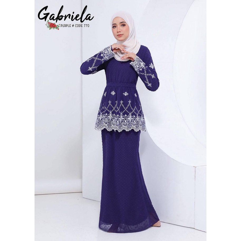 💥 Raya 2022 💥 Baju Raya Eclxclusive Kurung Modern Peplum Kebaya Kaftan Peplum Lace 🎀 GABRIELA 🎀 ...
