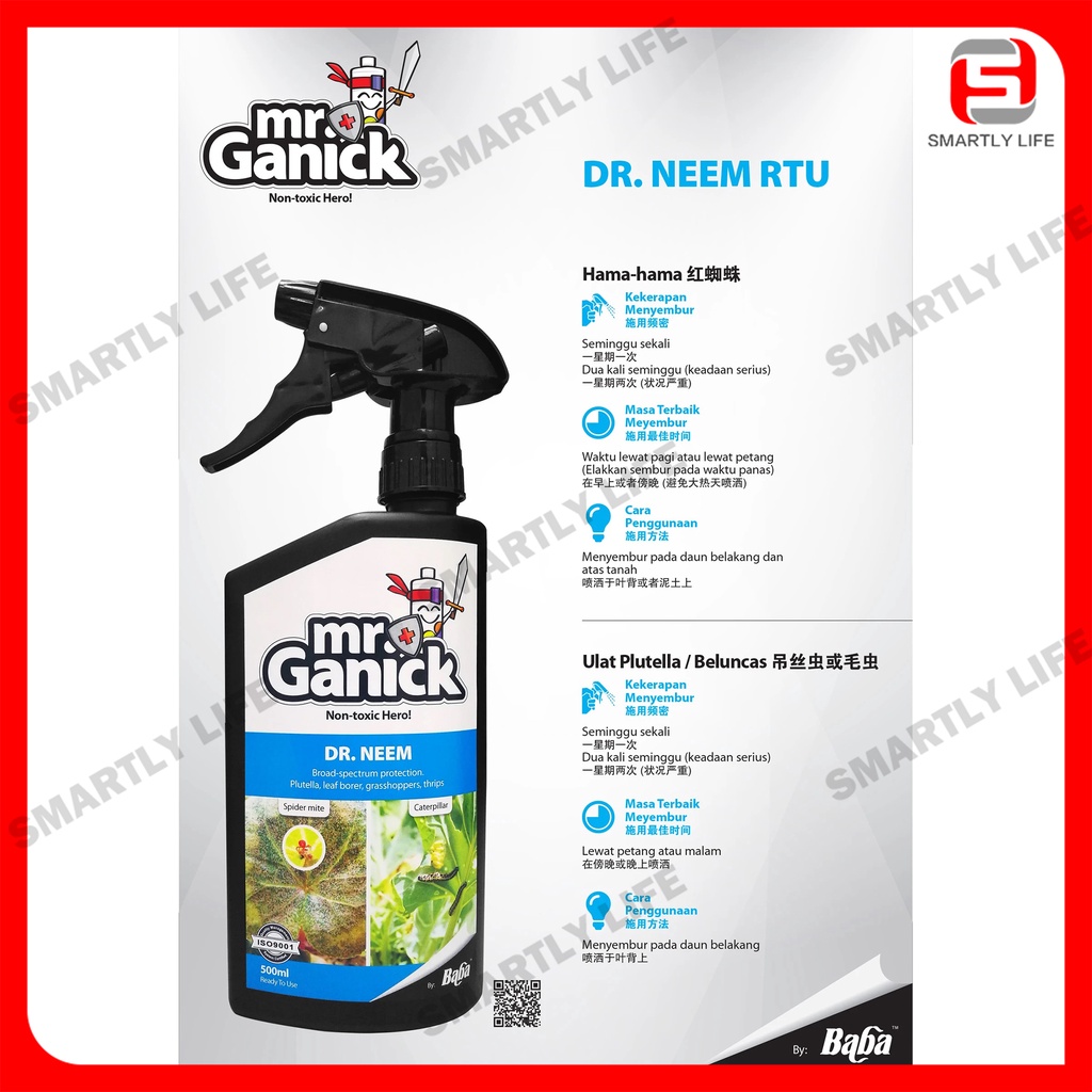 Baba Mr Ganick Dr Neem Natural Pesticide Racun Perosak Non-Toxic Ready ...