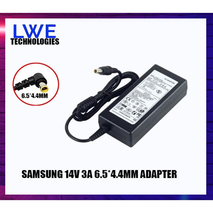 SAMSUNG MONITOR 14V 3A 6.5*4.4mm (42W) Ac Power Adapter Charger ...