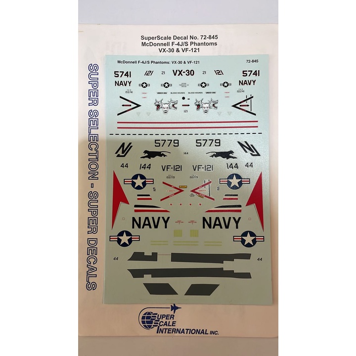 SUPERSCALE DECAL 72-845 McDonnell F-4J/S Phantoms: VX-30 & VF-121 1/72 ...