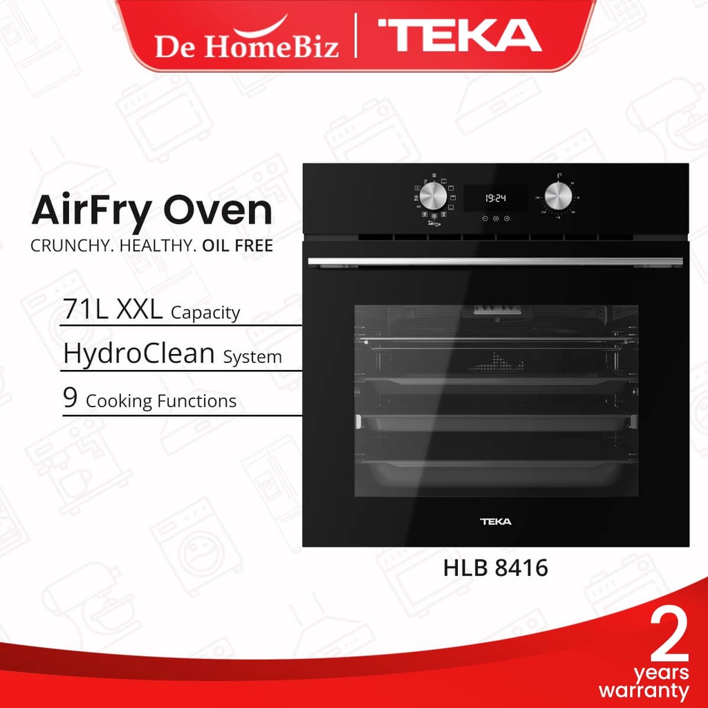 TEKA HLB 8416 Airfry Built-In Oven with Hydroclean System 9 Cooking ...
