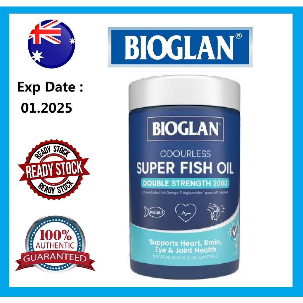 BIOGLAN Super Fish Oil Double Strength 2000 ( 200 Capsules ) | Shopee ...