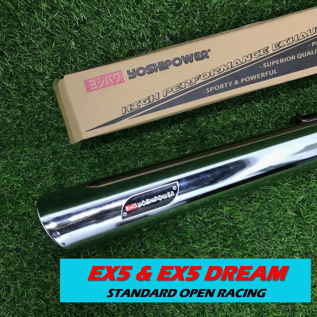 YOSHIPOWER RACING EXHAUST EKZOS HONDA EX5 & EX5 DREAM STANDARD CUTTING OPEN RACING EXHAUST ...