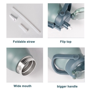 Cille 1.3L/1.7L 316SS Stainless Steel Vacuum Flask Thermoses Water Bottle Premium Bottle (Double ...