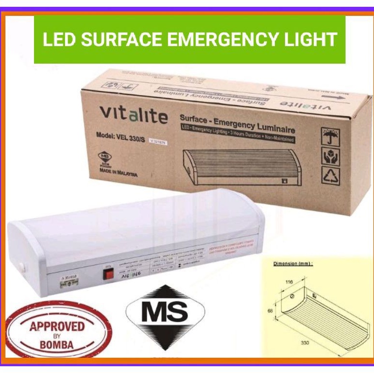 Vitalite VEL 330/S LED Emergency Light (White) - Surface Type With ...