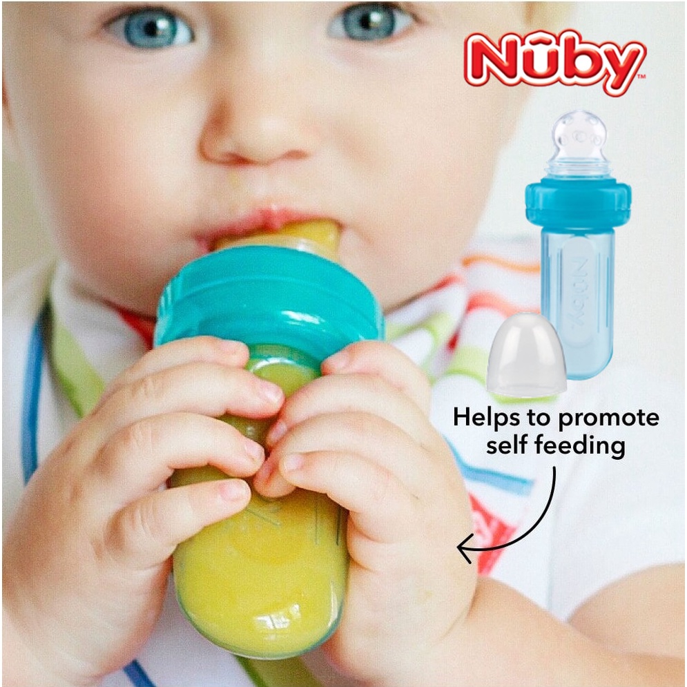 Nuby Mini Squeeze Feeder with Hygiene Cover Baby Food Feeder EZ SqueeZ Weaning Feeder | Shopee ...