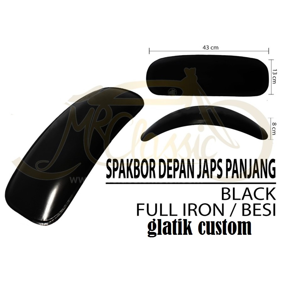 HITAM Japstyle tracker Custom Long Black Front Fender | Shopee Malaysia