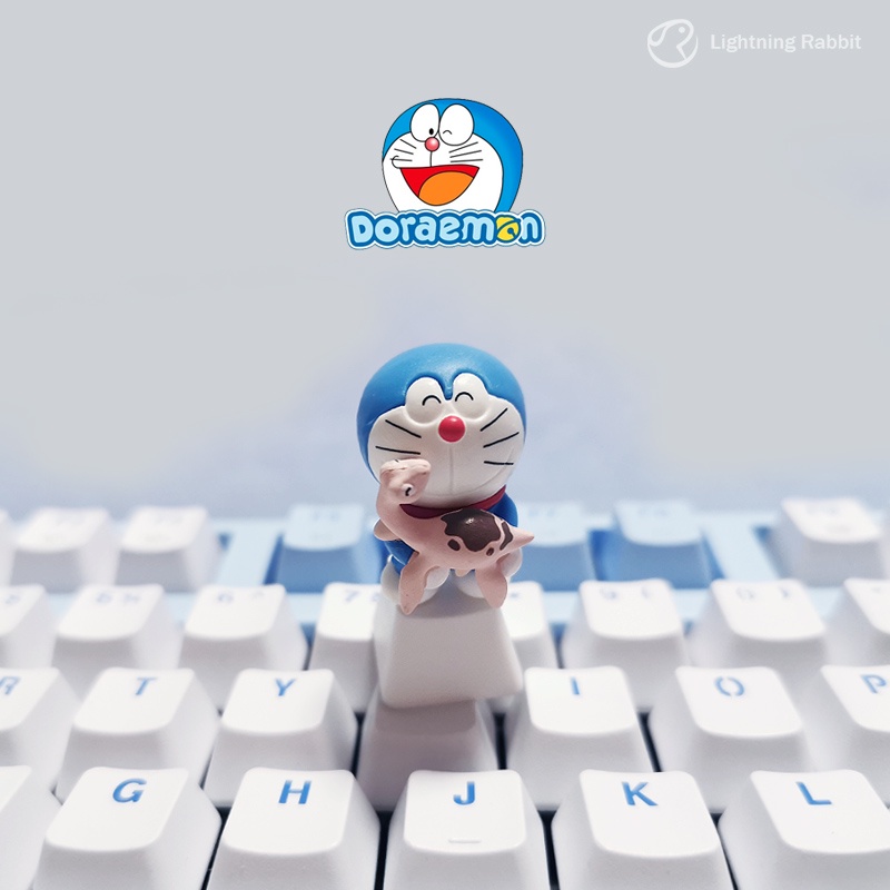 A Keycap Mechanical Keyboard Doraemon Ding-dong cat Blue Fatty DIY ...