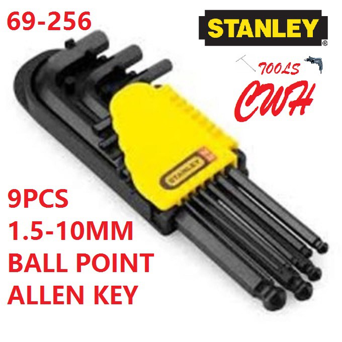 1.5-10MM 69-256 STANLEY 9PCS BALL POINT HEX DRIVER ALLEN KEY SET LONG ...