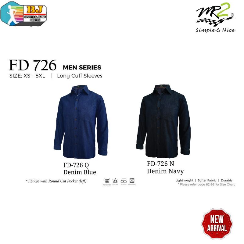 Baju Korporat Denim Soft Uniform Men Long Cuff Sleeves FD-726 | Shopee Malaysia