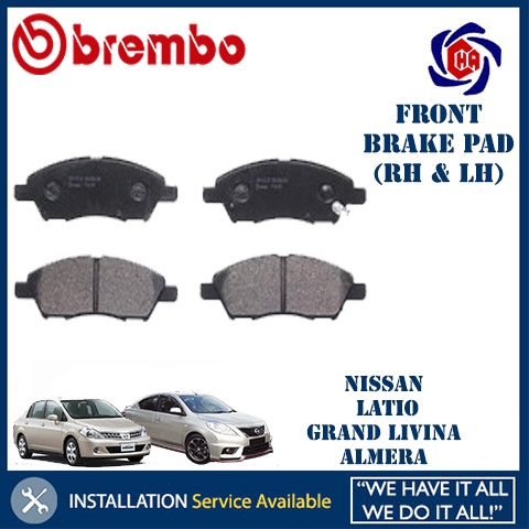 Nissan Latio Grand Livina Almera BREMBO Front Brake Pad Disc Pads | Shopee Malaysia