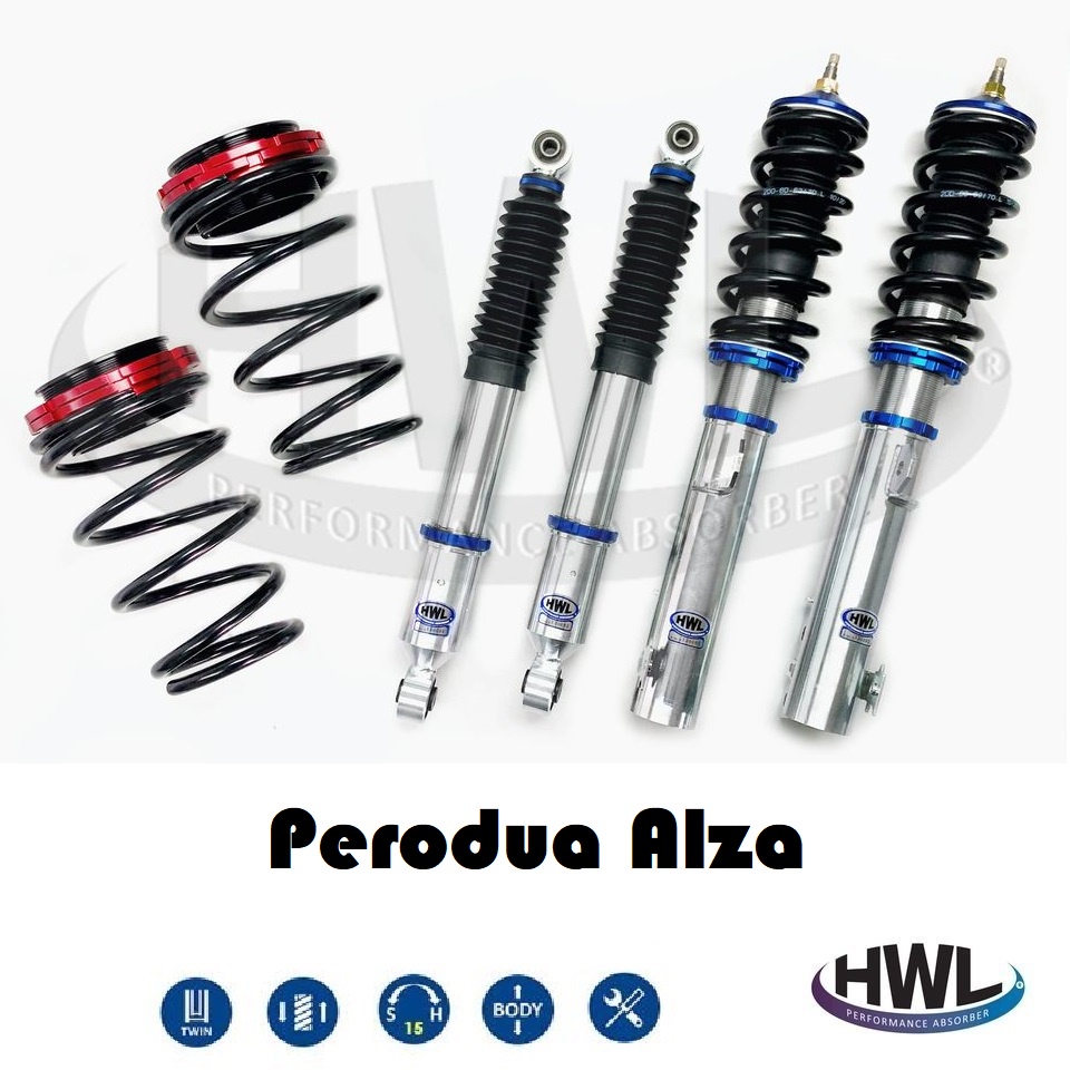 Perodua Alza - HWL MT1bs series fully adjustable absorber coilover ...