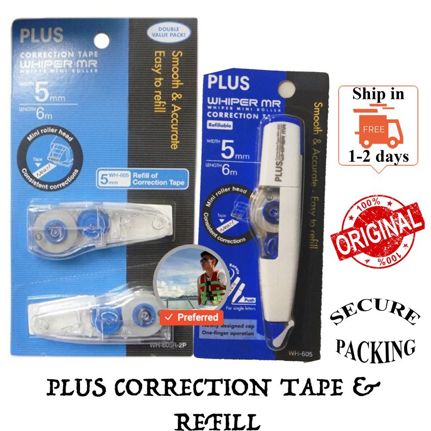 PLUS CORRECTION TAPE REFILLABLE WH-604 / WH-605 / WH-606 PLUS WHIPPER ...