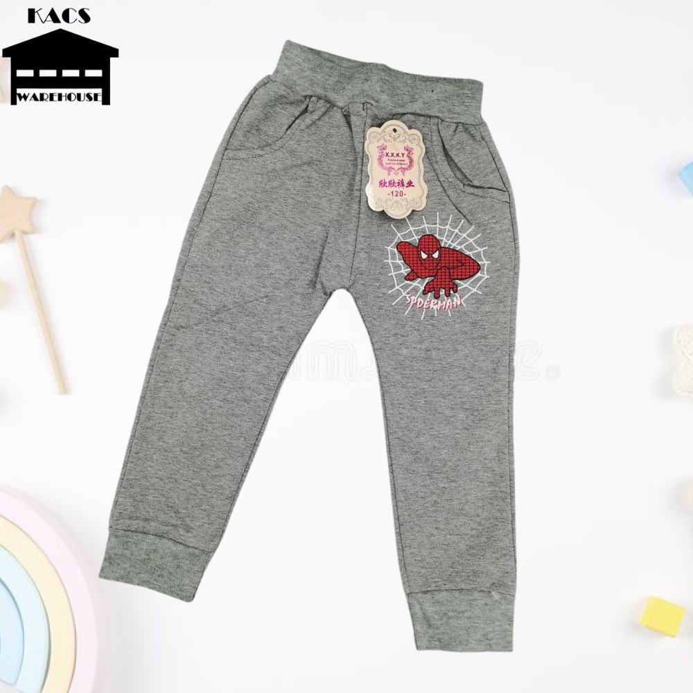 Seluar Panjang Selesa Budak Lelaki Berkartun Warna Kelabu Bergetah Boy ...