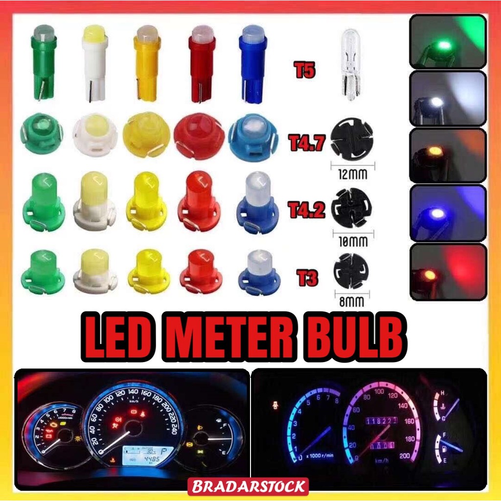 LED METER BULB T5/T4.7/T4.2/T3 Bulb AirCond Meter RPM Kereta Axia Viva ...