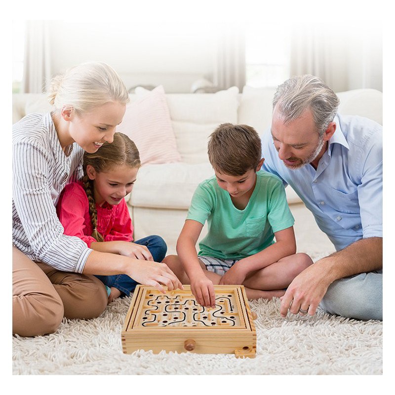 Wooden Labyrinth Puzzle Balance Board Games,Children 3D Maze Ball Game ...