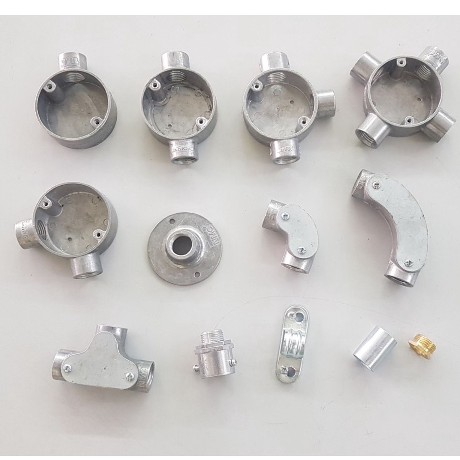 3/4" Metal GI Conduit Pipe Accessories - End Box/ Through Box/ 3 Way ...