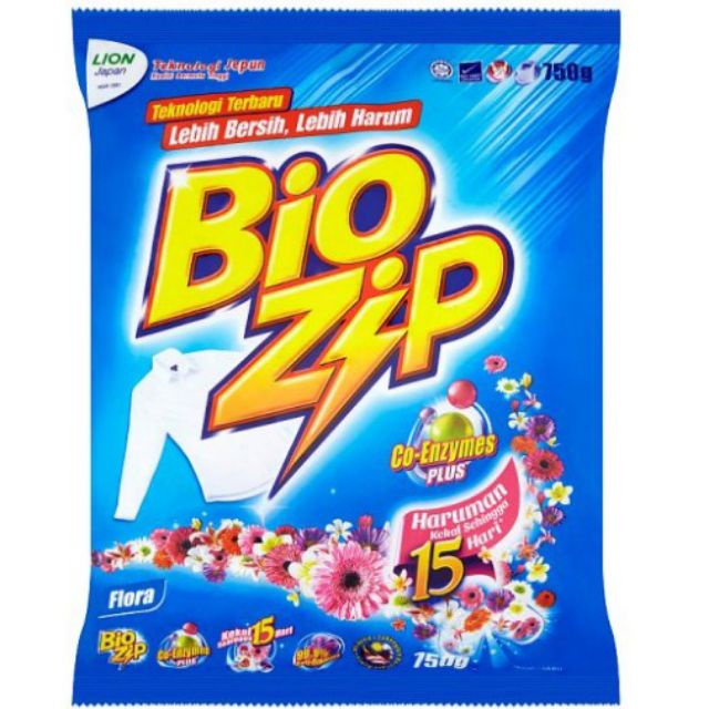 Bio Zip Detergent Powder Flora / Colour [ 750g ] | Shopee Malaysia