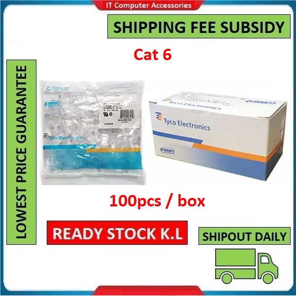 AMP 8P8C Crystal Head Modular Plug Connector for Network LAN RJ45 Cat 6 ...