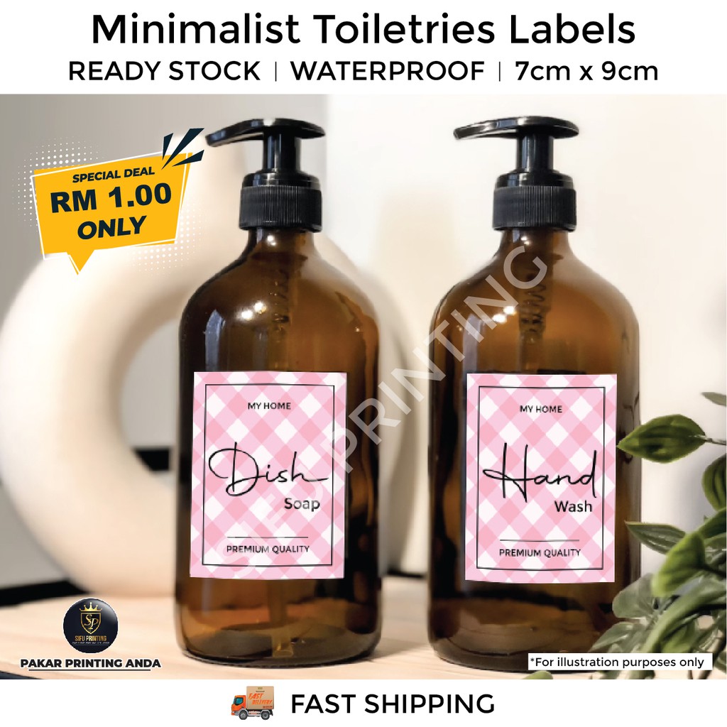 🔥Minimalist Toiletries Labels | Waterproof Detergent & Laundry Stickers ...