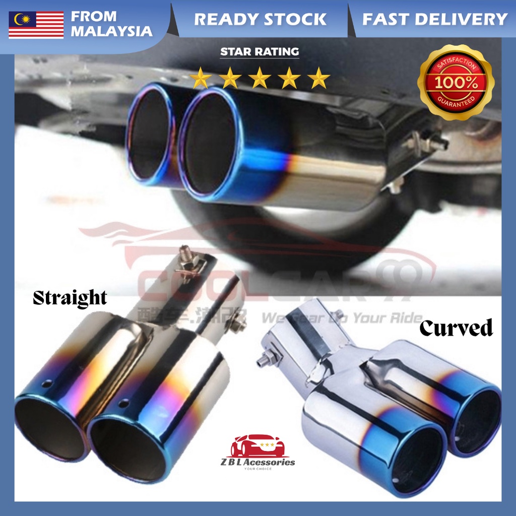 TITANIUM STAINLESS STEEL Exhaust Tip Muffler Axia Myvi Alza Wira Kelisa ...