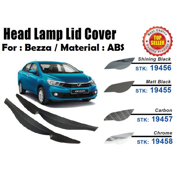 2(PCS) Head Lamp Eyelid Cover Perodua Bezza old ( 2016 - 2019 ...