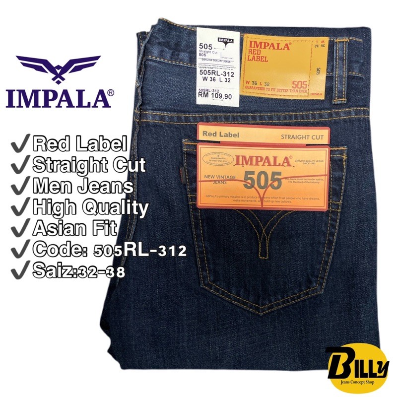 IMPALA Brand Red Label Straight Cut Jeans (505RL) | Shopee Malaysia