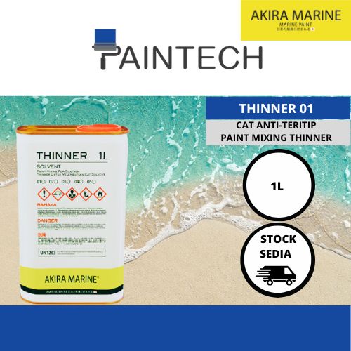 AKIRA MARINE THINNER 01 FOR ANTI FOULING AM01, AM02 & AM03/ 1L -Thinner Pencairan Untuk Cat ...
