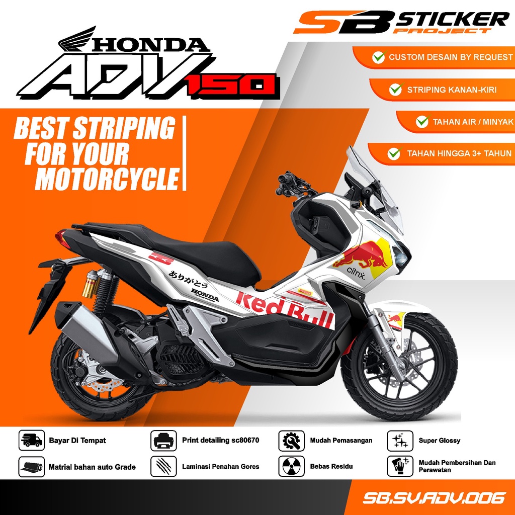 Striping ADV 150 - STRIPING HOLOGRAM HONDA ADV 150 2019 RED BULL ...