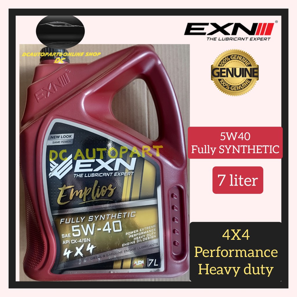 ORIGINAL EXN EMPLIOS FULLY SYNTHETIC SAE 5W40 15W40 API CJ-4/SM 7 LITER 7L API CJ-4/SM HEAVY ...