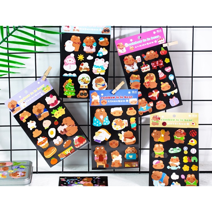 MUMU Rainbow Bear Series Ⅱ Korea INS Cute Cartoon DIY Sticker | Shopee ...