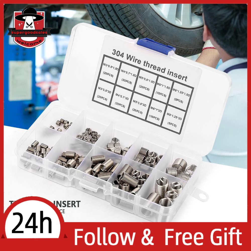 [Ready Stock] 150pcs M3-M8 Stainless Steel SS304 Coiled Wire Helical ...