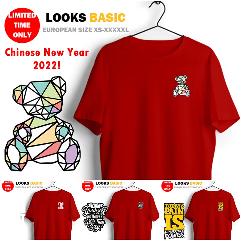 Ready Stock💯Cotton UNISEX 2025 CNY Chinese New Year Tee Red T-shirt ...
