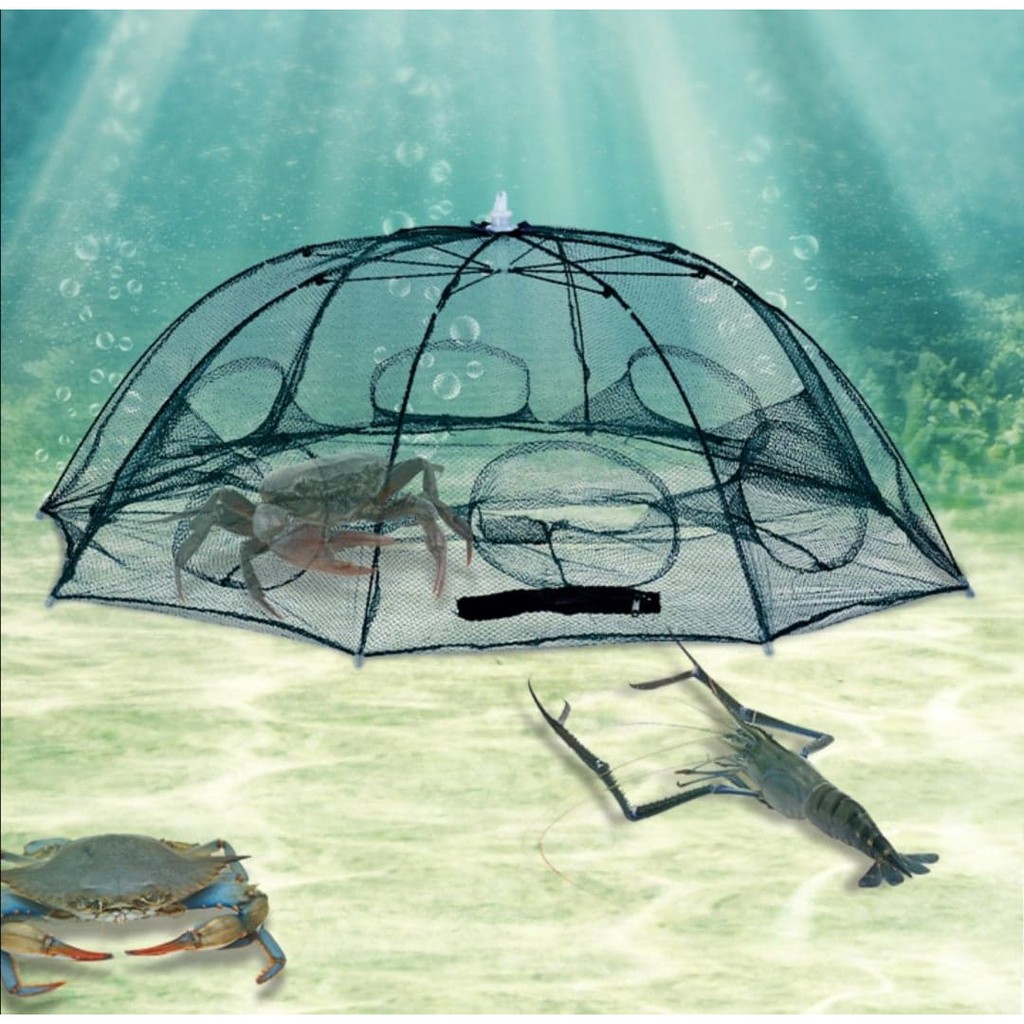 DSS Automatic 8 hole Shrimp & Crab Fish Net Trap crayfish lobster eel ...